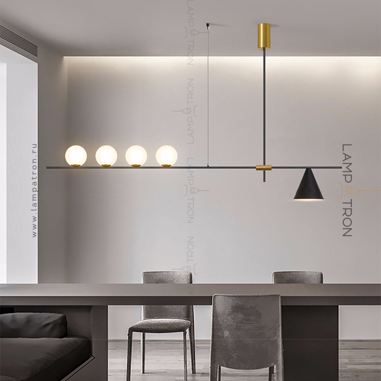 Реечный, рядный светильник ODDS 1+2 плафона. Плафон черный. Каркас черный+золото.. Эксклюзив ...