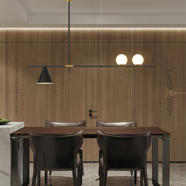 Реечный, рядный светильник ODDS 1+2 плафона. Плафон черный. Каркас черный+золото.. Эксклюзив ...