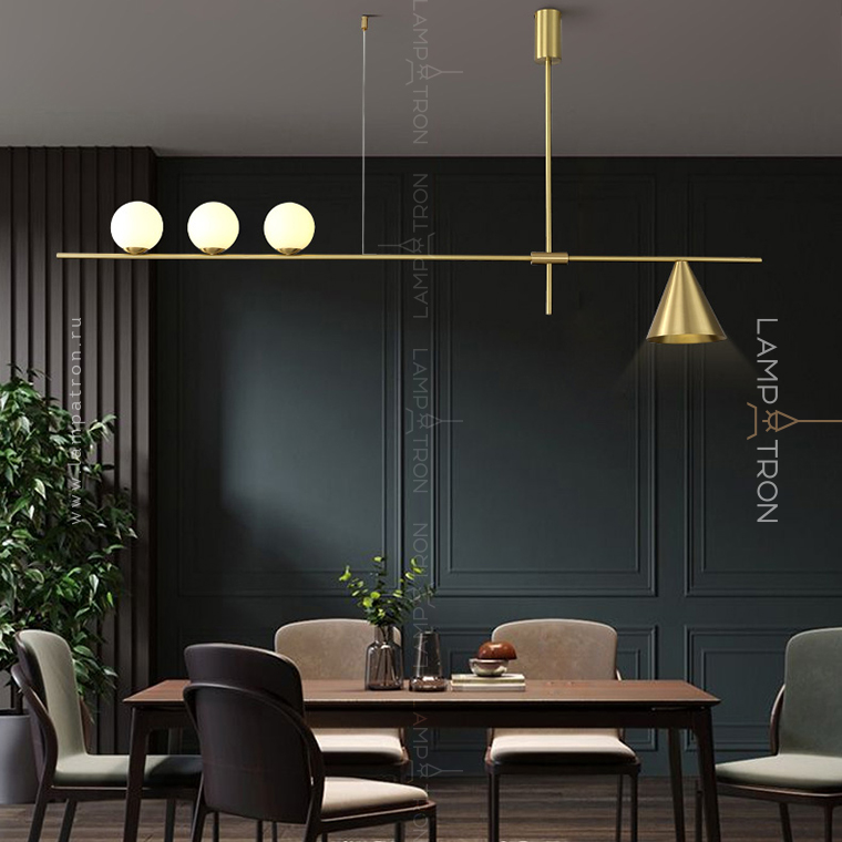 Реечный, рядный светильник ODDS 1+2 плафона. Плафон черный. Каркас черный+золото.. Эксклюзив ...