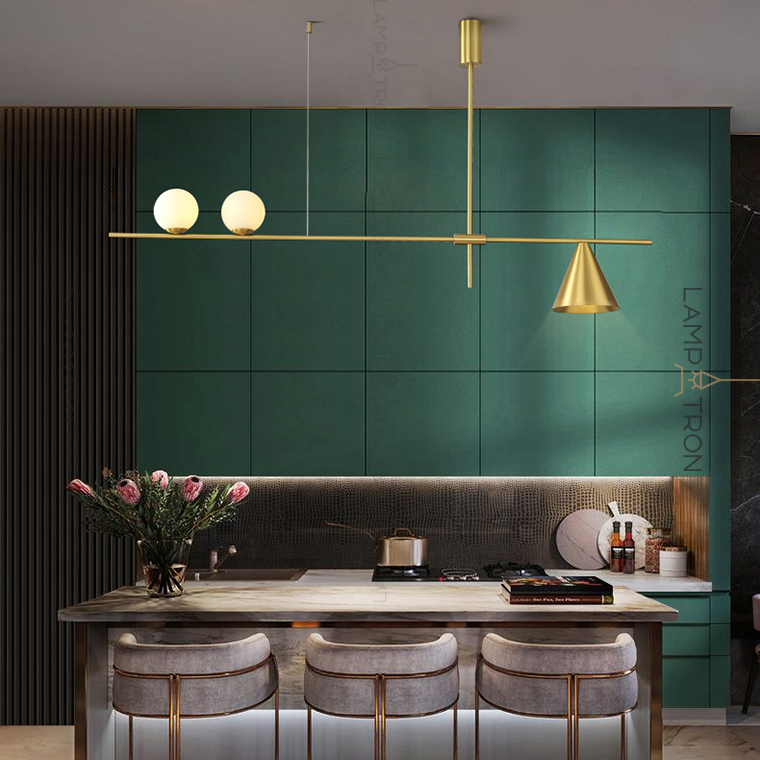 Реечный, рядный светильник ODDS 1+2 плафона. Плафон черный. Каркас черный+золото.. Эксклюзив ...