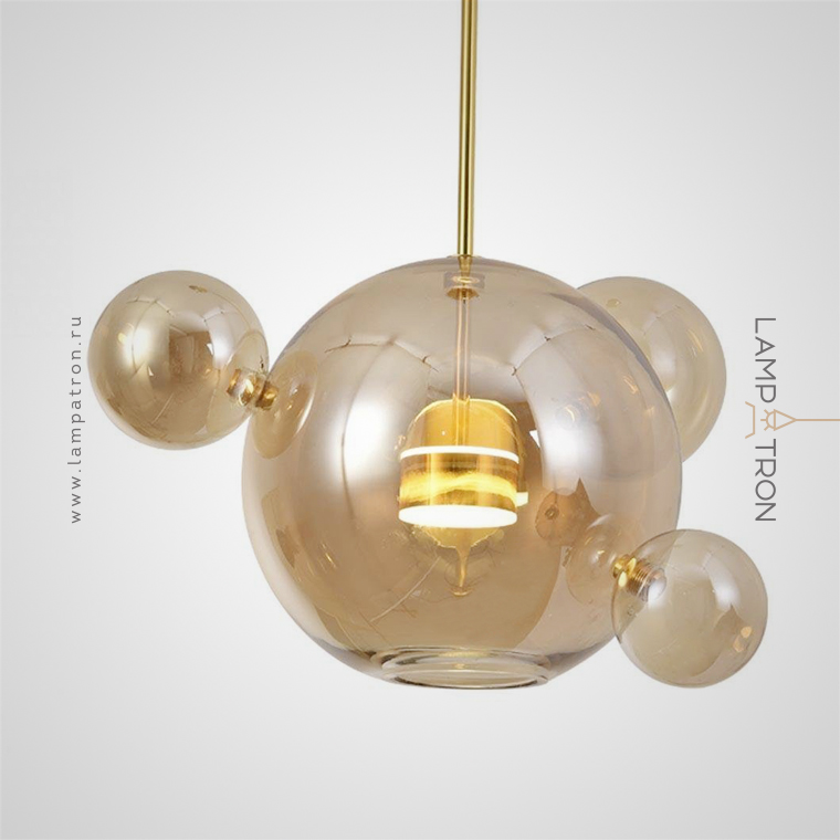 Подвесной светильник BUBBLE B AMBER 6 шаров (1 основной + 5 декоративных). Помощь в подборе ...