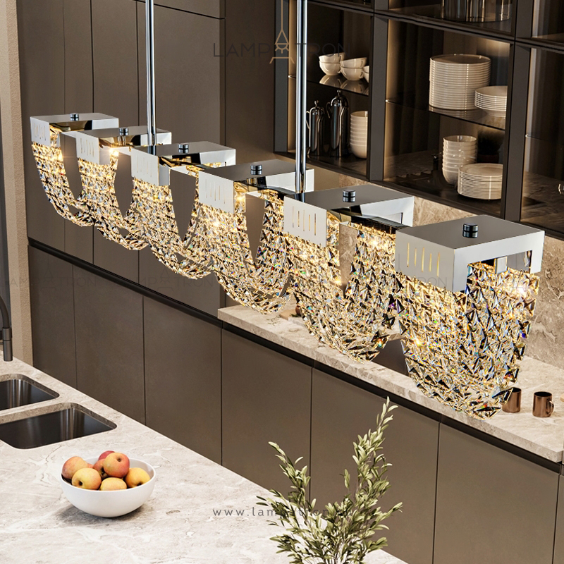 Реечный, рядный светильник ALVARIN L 5 ламп. Цвет Хром. Дизайнерский ...