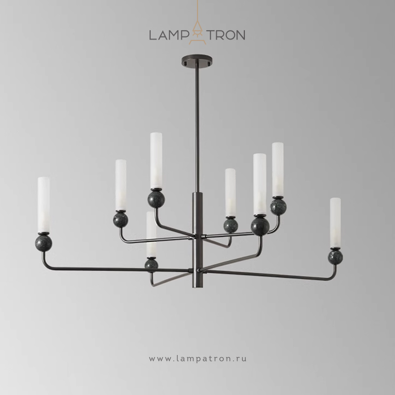 Люстра STENLY Цвет: Латунь + Черный. Размер: М. Ювелирный подход к освещению. LAMPATRON ...