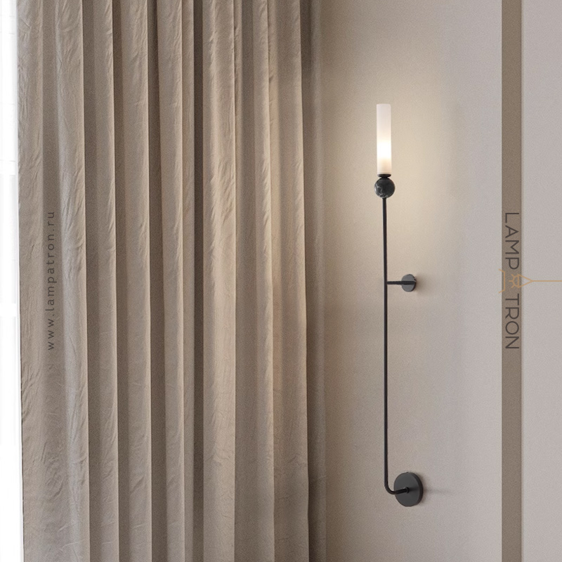 Бра STENLY WALL B Цвет: Латунь + Черный. Дизайнерский свет премиум-класса. LAMPATRON ...