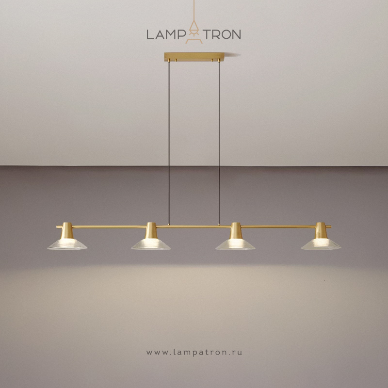 Реечный, рядный светильник CICLA LONG 3 лампы. Цвет: Латунь. Новые модели и коллекции каждый ...
