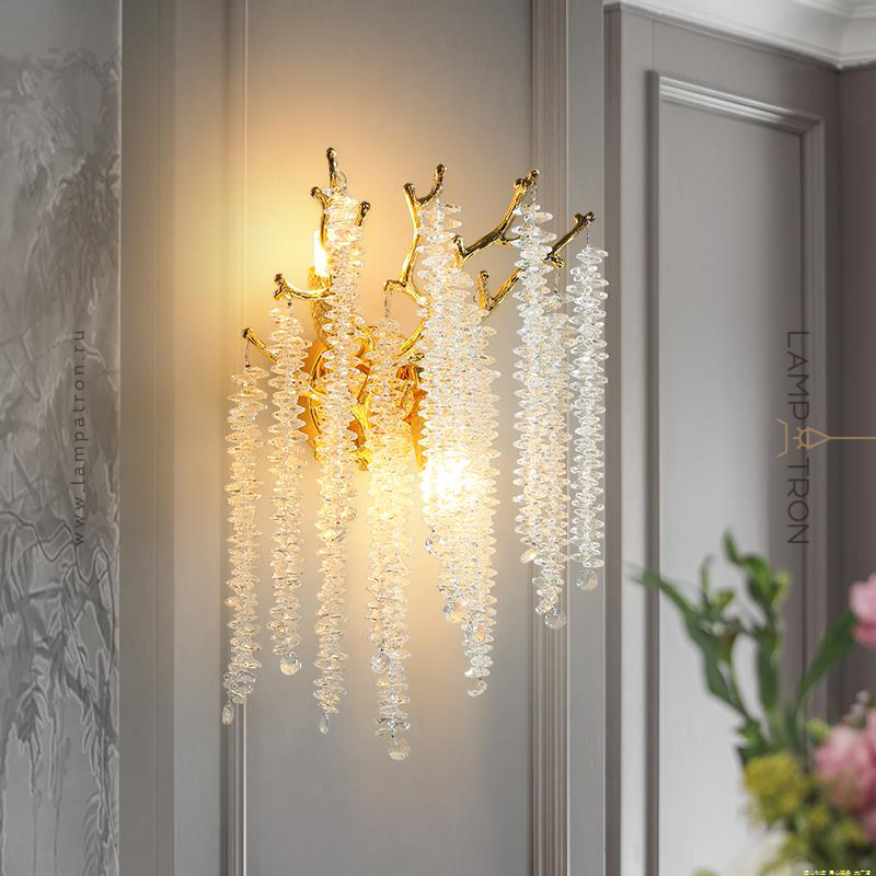 Бра FRANKA WALL 2 лампы. Цвет золото. Дизайнерский свет премиум-класса ...